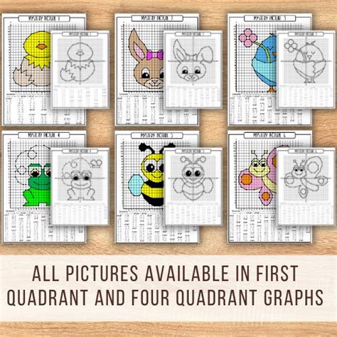 Spring Graphing Practice First And Four Quadrant Graph Math With Crayons