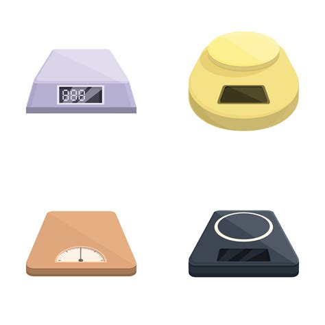 Various Types Of Weighing Scales Isolated On White Vector Art At Vecteezy