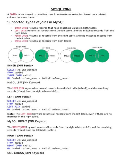 Mysql Joins Pdf