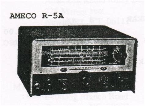 Receiver R 5A Amateur R American Electronics Co New York NY Build Radiomuseum Org