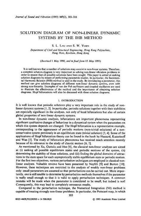 Pdf Solution Diagram Of Non Linear Dynamic Systems By The Ihb Method