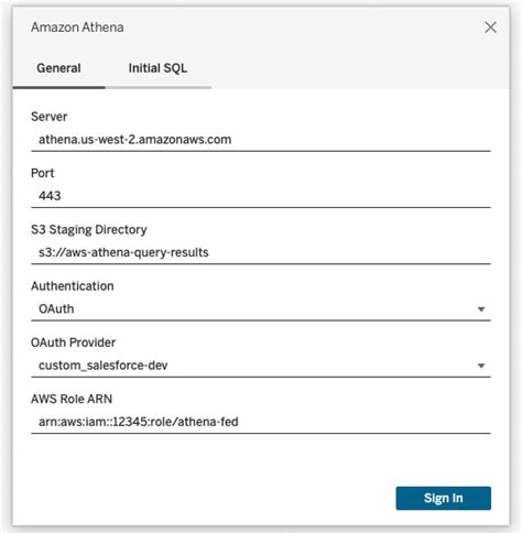 将您自己的身份提供程序与 Amazon Athena 结合使用 Tableau