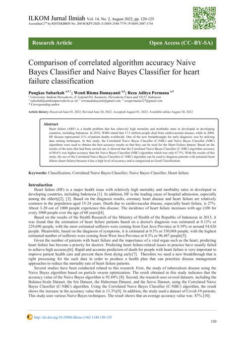 Pdf Comparison Of Correlated Algorithm Accuracy Naive Bayes