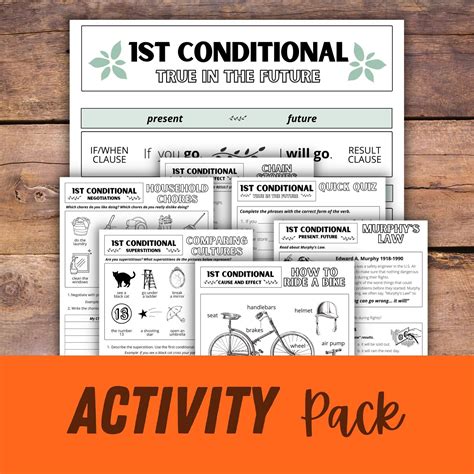 First Conditional Grammar Worksheet Activity Pack Für Esl Efl Englischlehrer 1 Bedingung