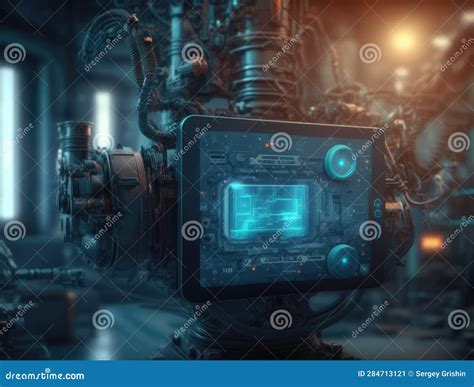 Industry 40 Robot Concept Engineers Use Laptop Computers For Machine Industry 40 Robot Concept Engineers Use Laptop Computers For Machine