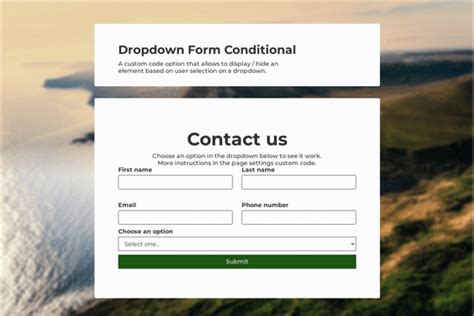 Dropdown Form Conditional And Contact Preference Conditional Webflow