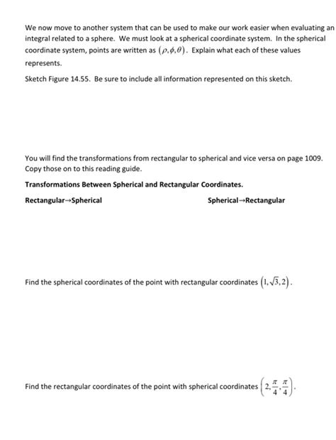 Solved Math 2222 Calc Iii Reading Guidesection 14 5 Triple
