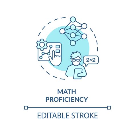 2d Editable Blue Math Proficiency Icon Simple Isolated Vector Ai
