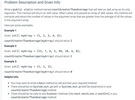 solved problem description and given info write a public