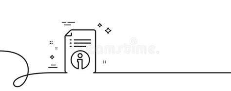 Technical Information Line Icon Instruction Sign Continuous Line With Curl Vector Stock