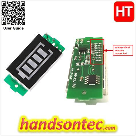 1~8 Cell Lithium Battery Level Indicator Module User Configurable Handson Tech
