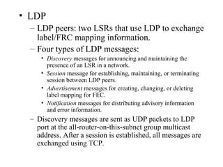 Label Distribution Protocols For MPLS FEC PPT
