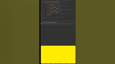 Inverted Pyramid Python Program Inverted Pythonprogramming Pythonforbeginners Pythonprograms