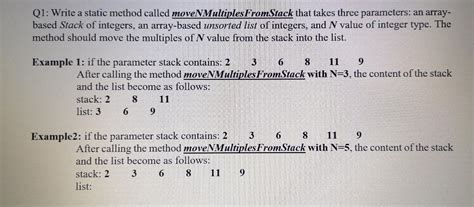 Solved Q1 Write A Static Method Called Movenmultiples