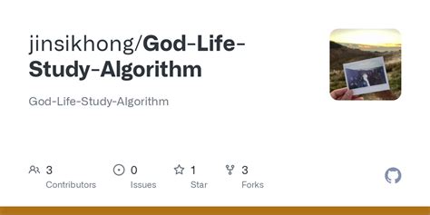 GitHub Jinsikhong God Life Study Algorithm God Life Study Algorithm