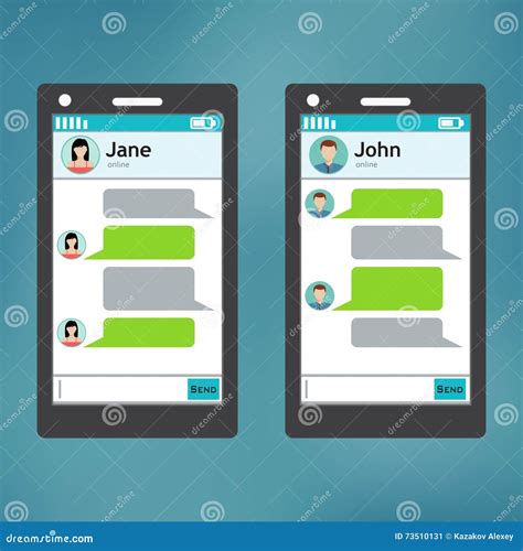 Smartphone Chatting Sms Template Bubbles Stock Vector Illustration