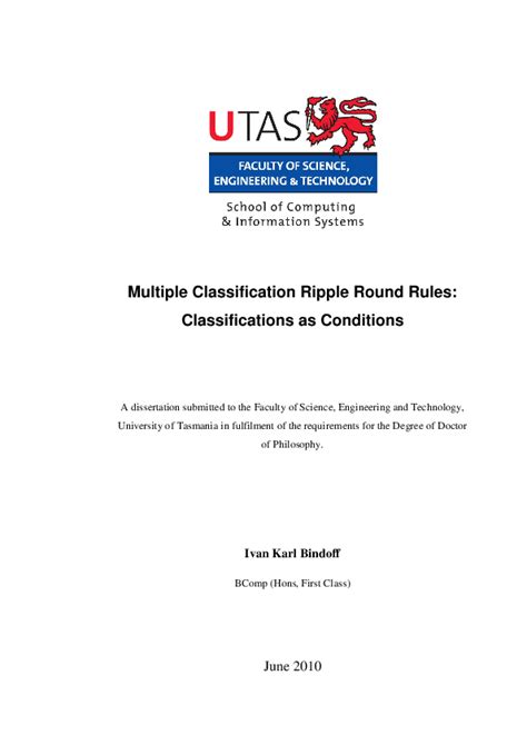 Pdf Multiple Classification Ripple Round Rules Classifications As