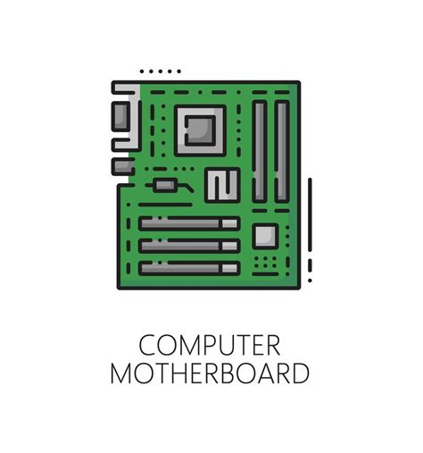 Computer Motherboard Software Color Thin Line Icon 46983253 Vector Art At Vecteezy