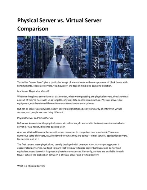Ppt Physical Server Vs Virtual Server Comparison And Benefits