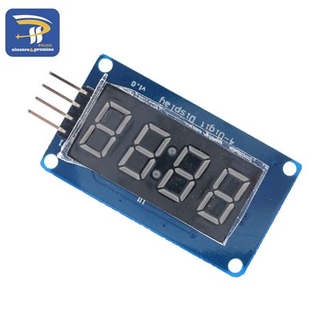 Купить 1 шт 4 биты Tm1637 цифровой светодио дный дисплей модуль для Arduino в 7 сегментный 0