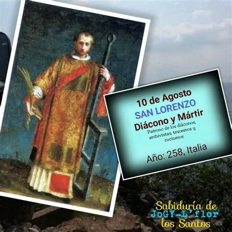 Sabiduria De Los Santos Agosto 10 San Lorenzo Diácono
