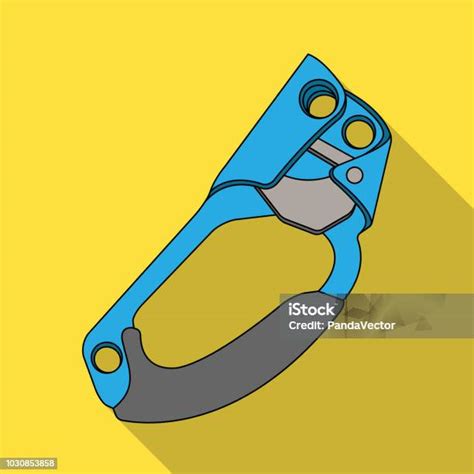 Penjepit Jumar Ikon Tunggal Pendakian Gunung Dalam Gaya Datar Vektor