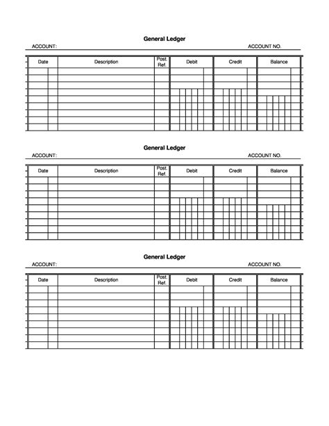 Printable Ledger Template