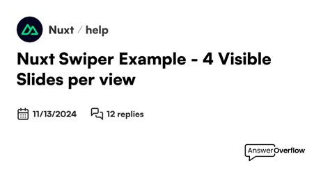Nuxt Swiper Example 4 Visible Slides Per View Nuxt