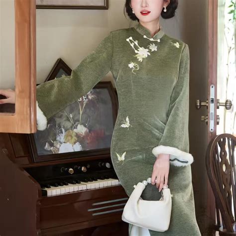 Women Winter Qipao Etsy
