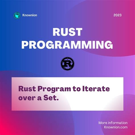 Rust Program To Iterate Over A Set Rknownion