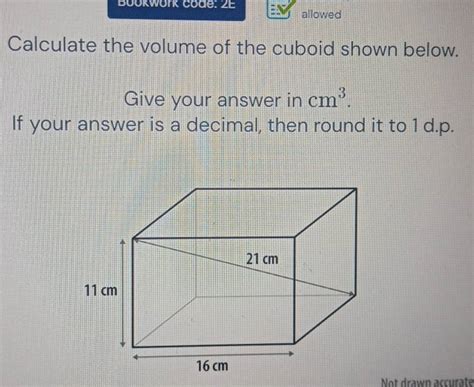 solved bookwork code 2e allowed calculate the volume of the cuboid