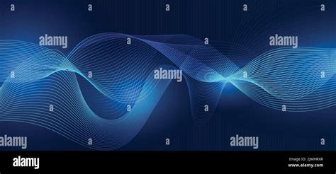 Futuristic Wave Line Particle Backgrond With Neon Blue Color Gradient Stock Vector Image And Art