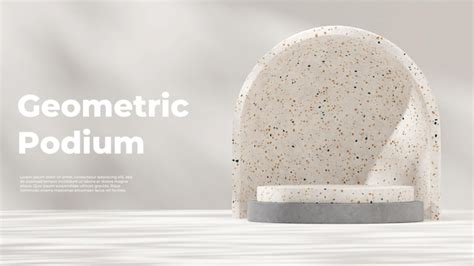 Арка фон терраццо текстура подиум продукт 3d рендеринг макет шаблон фона в квадрате Премиум