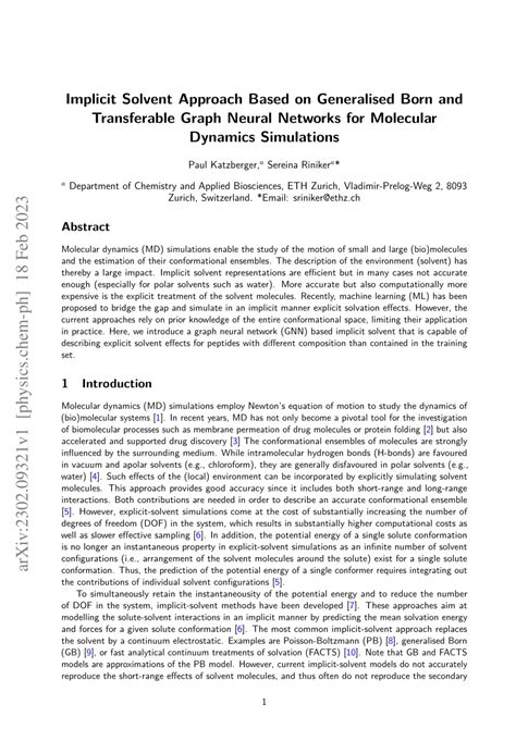 pdf implicit solvent approach based on generalised born and