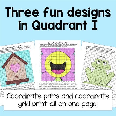 Spring Coordinate Plane Graphing Pictures In Quadrant I Mystery Picture Fun Made By Teachers