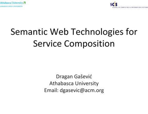 Semantic Web Technologies For Automatic Service Composition Pdf