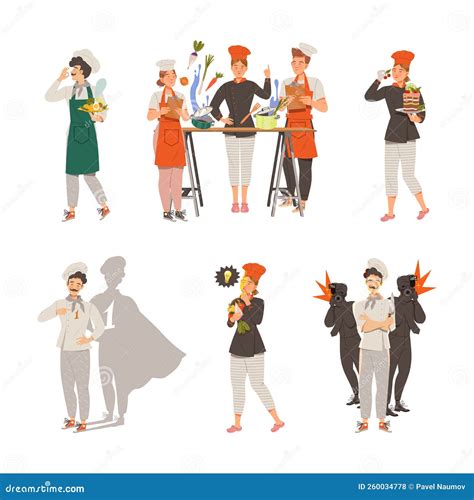 Moustached Man As Super Chef In Toque And Jacket Posing With Knife