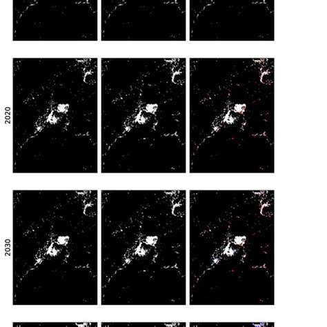 yearly binary urban footprint predictions and spatial disagreements