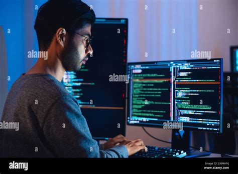 Indian Software Development Working On Coding Computer Screen And