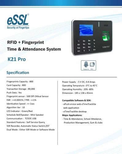 Rfid Time Attendance System At ₹ 4500 Piece Manimajra Id 2854157009630