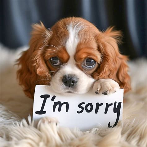Heartfelt Regret A Puppy S Endearing Apology With An I M Sorry Sign