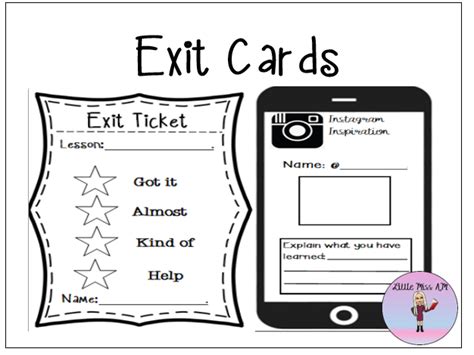 Exit Cards Teaching Resources