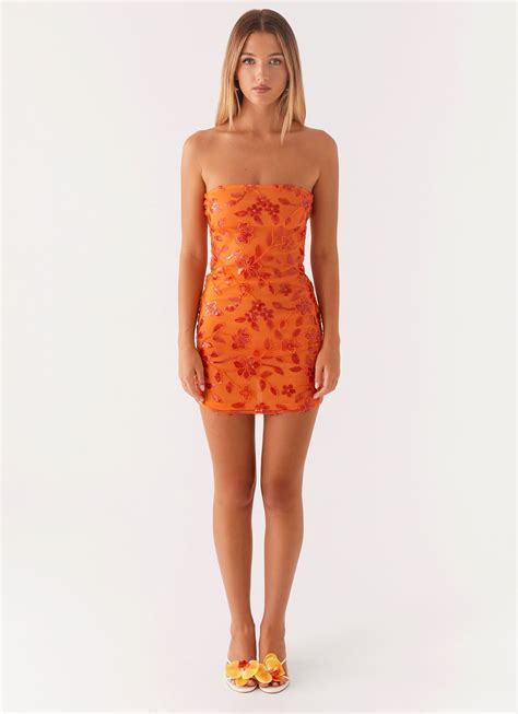 Moorey Beaded Mini Dress Orange Peppermayo Us