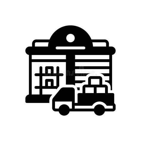 Black Solid Icon For Supplies Factory And Item Stock Vector
