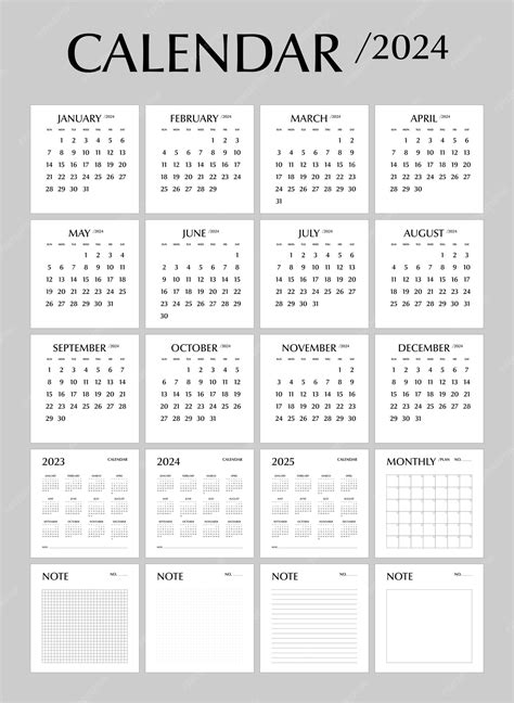 Premium Vector Calendar 2024 Planner And Note Minimal Design Week