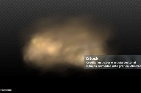 갈색 먼지와 모래의 구름과 날아 다니는 마른 모래와 흙의 입자 자동차에서 먼지가 많은 도로 또는 고속도로를 추적하십시오 어두운