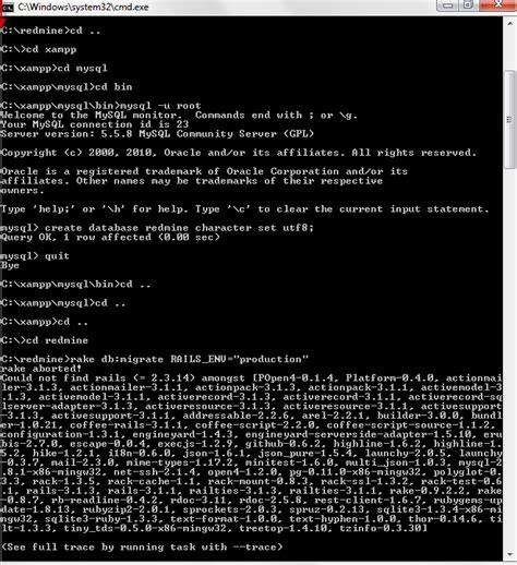 Ruby On Rails Install Redmine Using Ror Error Stack Overflow