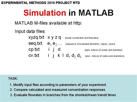 Experimental Methods 2010 Project Rtd And Flows At