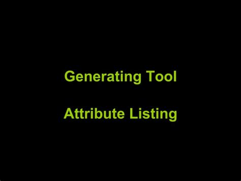 attribute listing ppt