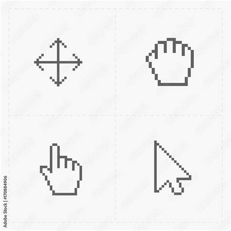 Pixel Cursors Icons On White Vector Illustration Stock Vector Adobe Stock